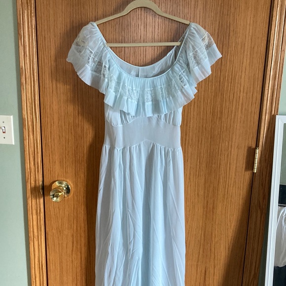 Intimates & Sleepwear | Vintage Sheer Lace Baby Blue Nighty | Poshmark